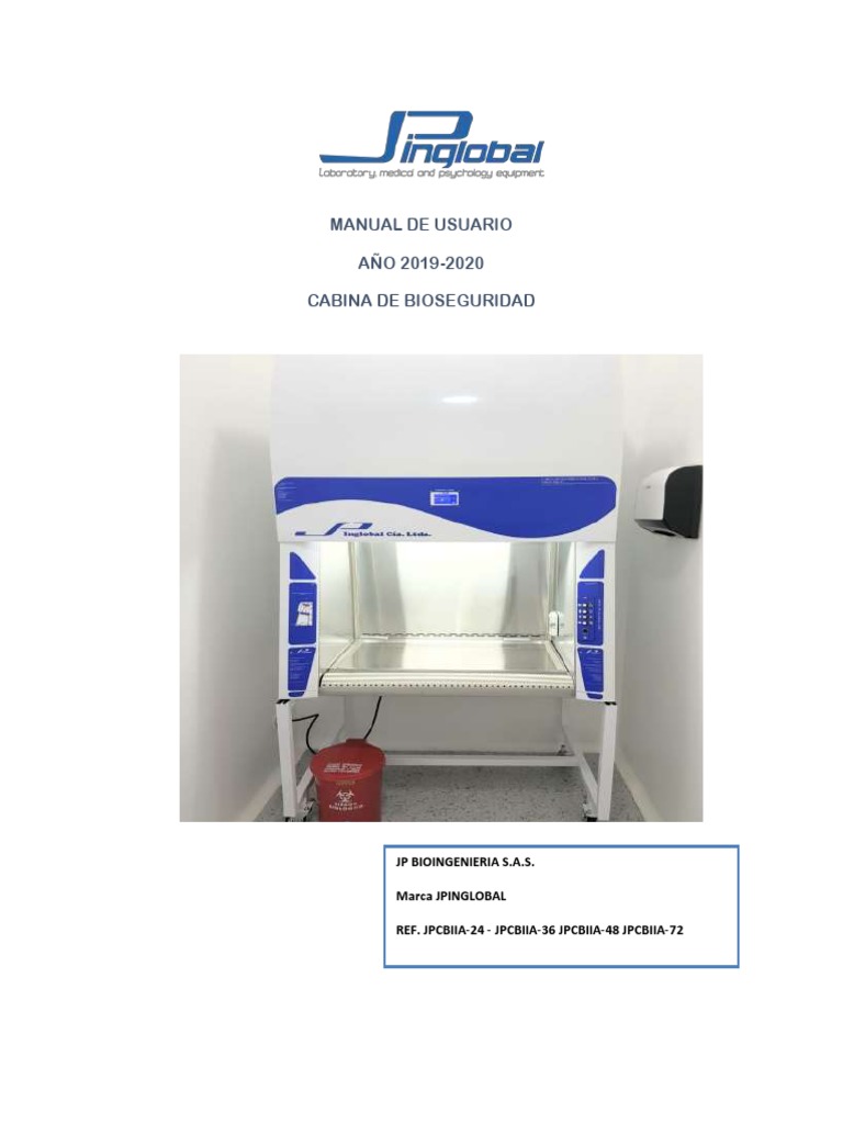 Manual Cabina Bioseguridad JPINGLOBAL | PDF | Ingeniería biológica ...