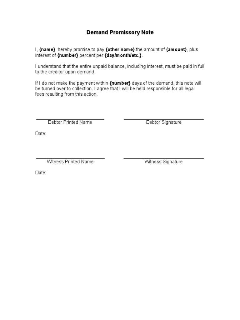 Demand Promissory Note | PDF
