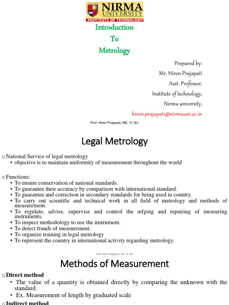 Introduction To Metrology | PDF | Metrology | Accuracy And Precision