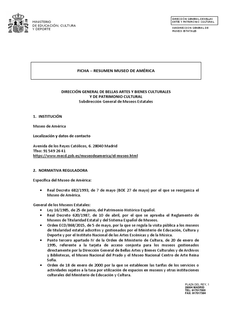 Ficha Museo PDF | PDF | Museología | Biblioteca y museo