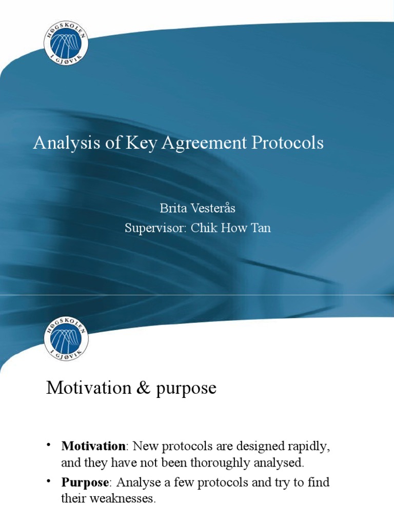 Analysis of Key Agreement Protocols | PDF | Cryptography | Crime Prevention