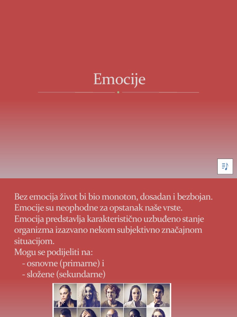 Emocije Prezentacija | PDF
