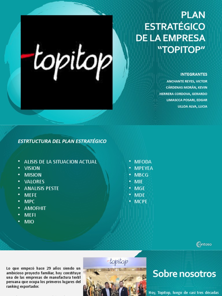 Plan Estratégico TOPITOP | PDF | Marca | Perú