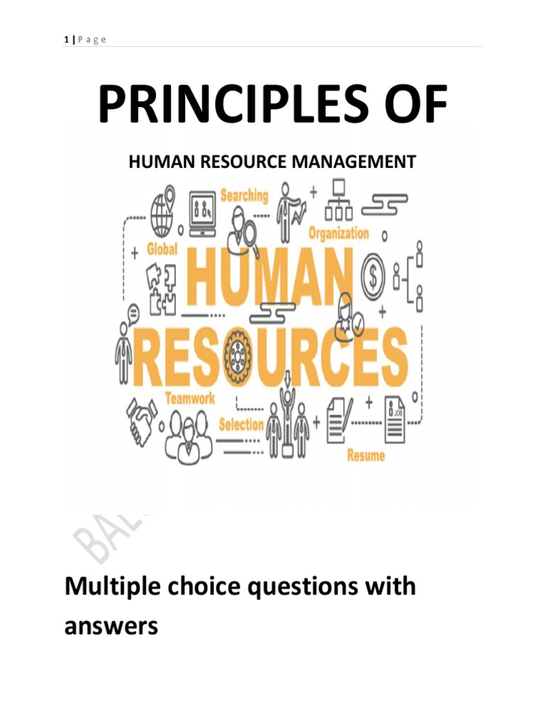 Principles of Human Resource Management | PDF | Human Resource ...