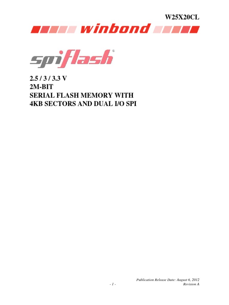 (CHIP IC) w25x20cl - A02 | PDF | Flash Memory | Input/Output