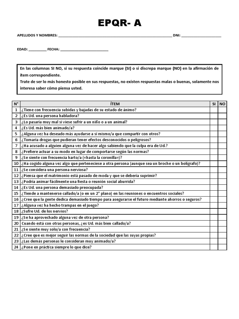 Cuestionario Epqr | PDF | Science | Ciencia y Tecnología