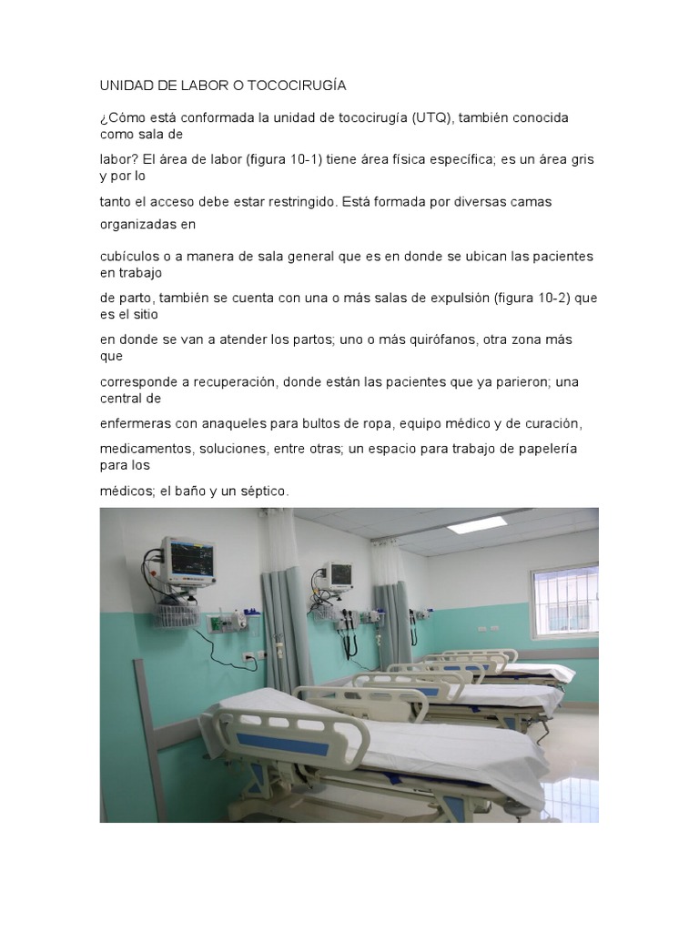 Unidad de Labor o Tococirugía | PDF | Parto | Hospital