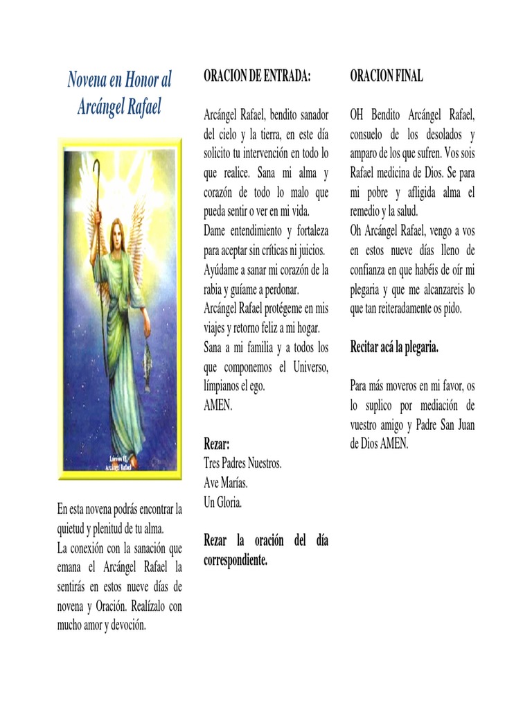 Novena A San Rafael Arcángel | PDF | Oración | Amor