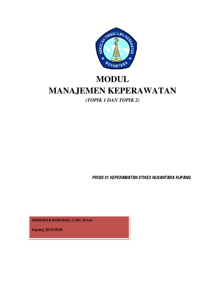 MODUL 1 DAN 2 MANAJEMEN KEPERAWATAN-dikonversi PDF | PDF