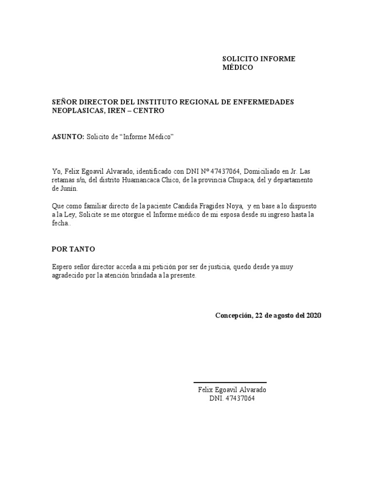 Solicito Informe Medico | PDF