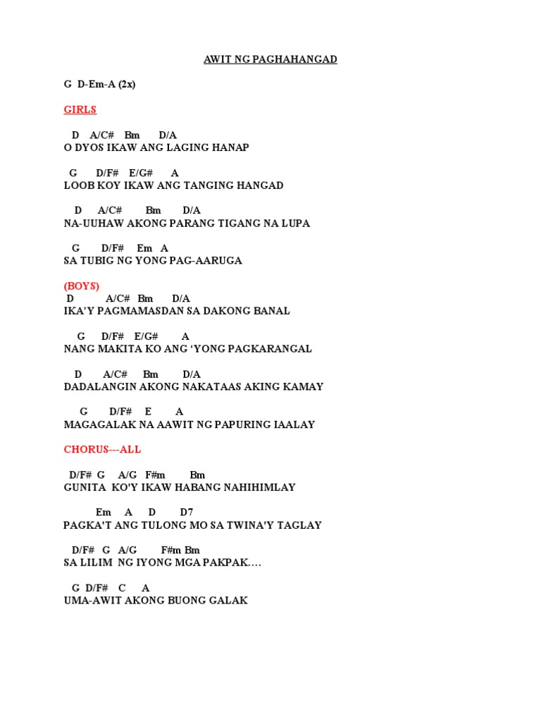 Awit NG Paghahangad | PDF