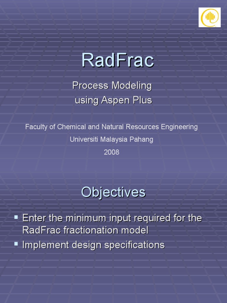 Modeling Radial Flow Fractionation (RadFrac) Columns in Aspen Plus for ...