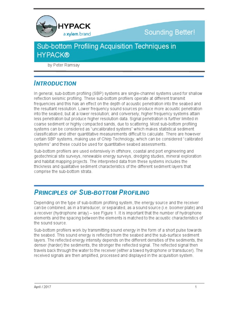 Sub Bottom Profiling Acquisition Techniques in HYPACK | PDF | Sonar | Electrical Engineering
