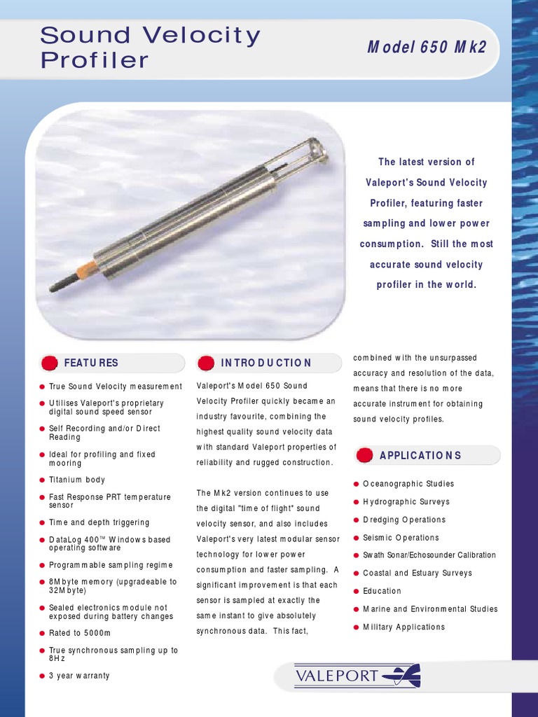 Valeport 650 Mk2 Sound Velocity Profiler: Fast Sampling, Low Power ...