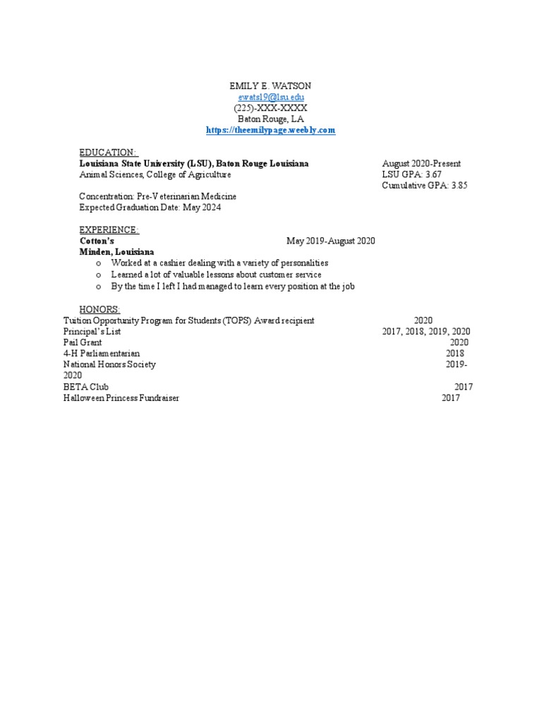 Chronological Resume 2020 | PDF