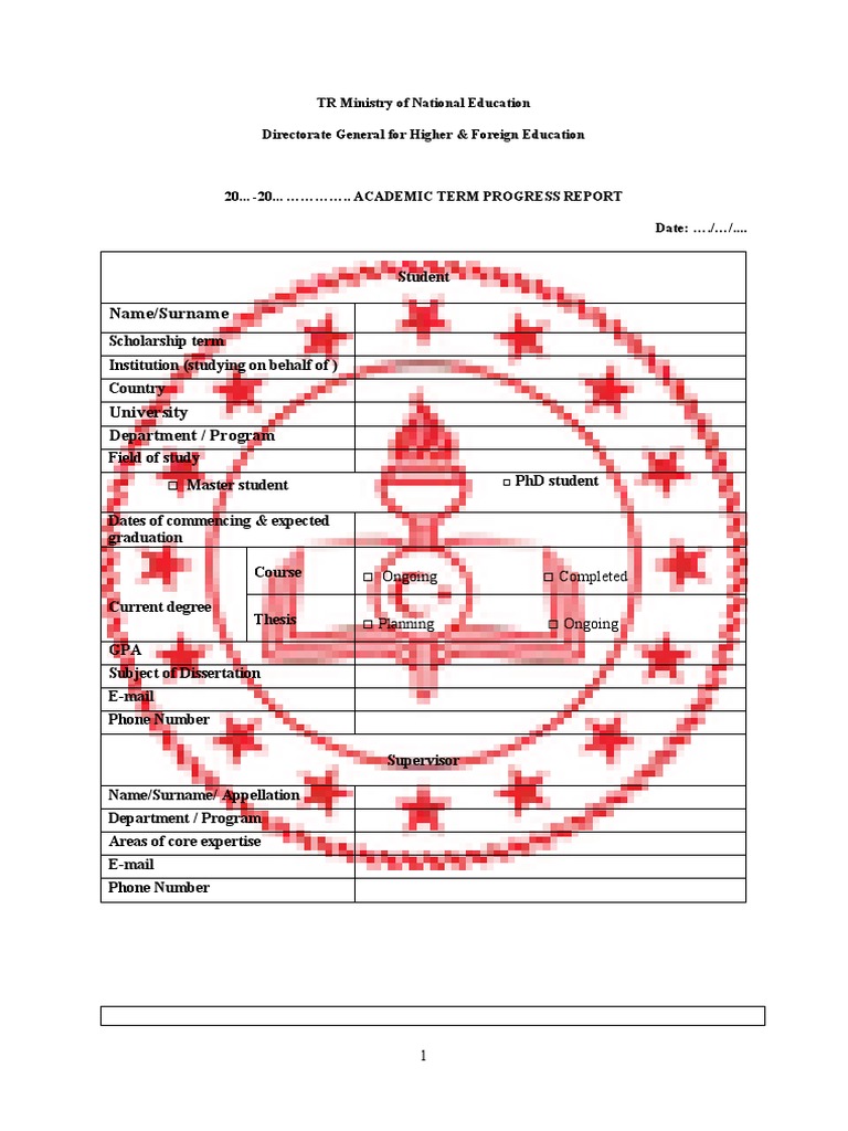 Academic Progress Report Template | PDF | Thesis | Educational Stages