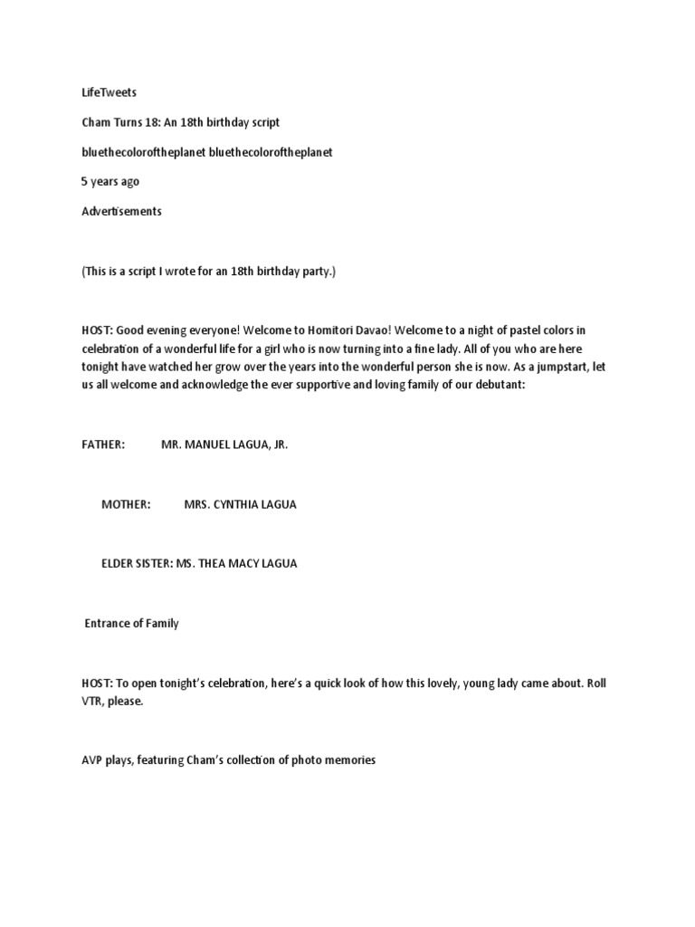 Chantal Debut Script | PDF | Art | Poetry