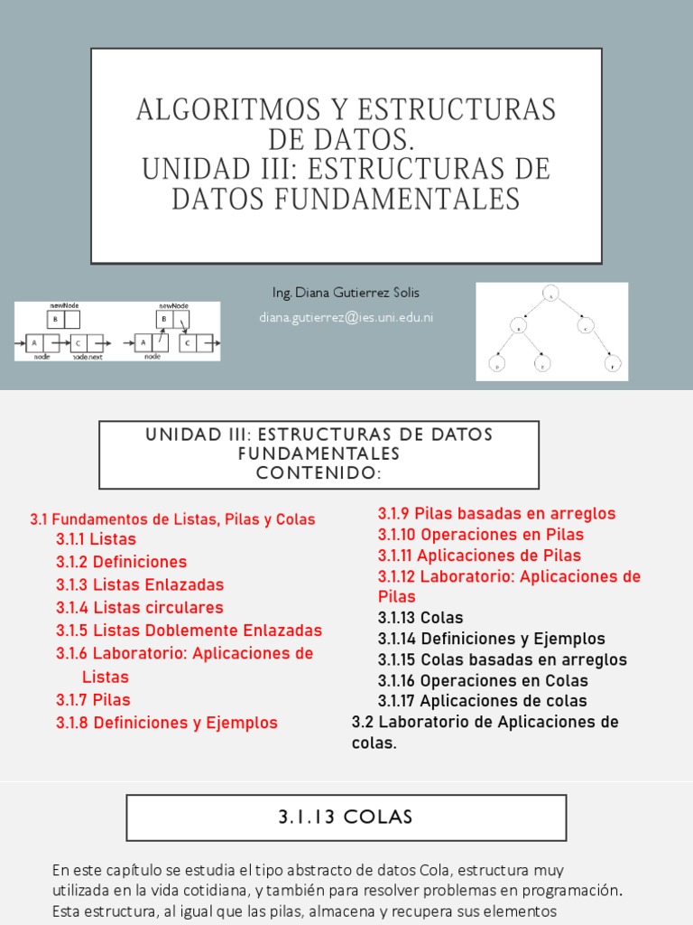 Conferencia - UNIDAD III - COLAS PDF | PDF | Cola (tipo de datos ...