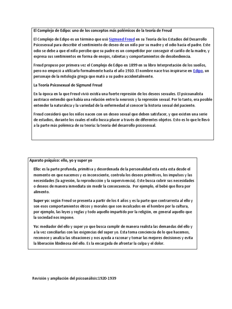 El Complejo de Edipo | PDF | Sigmund Freud | Complejo de Edipo