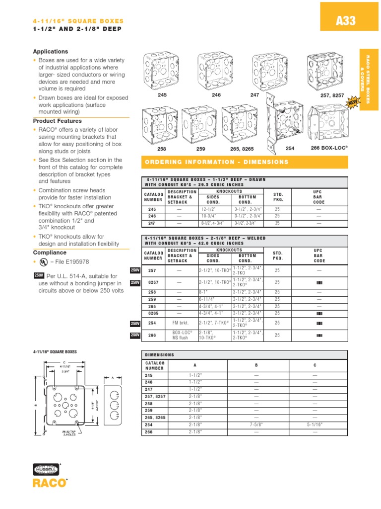 265 - Hubbell RACO | PDF | Electrical Wiring | Building Materials