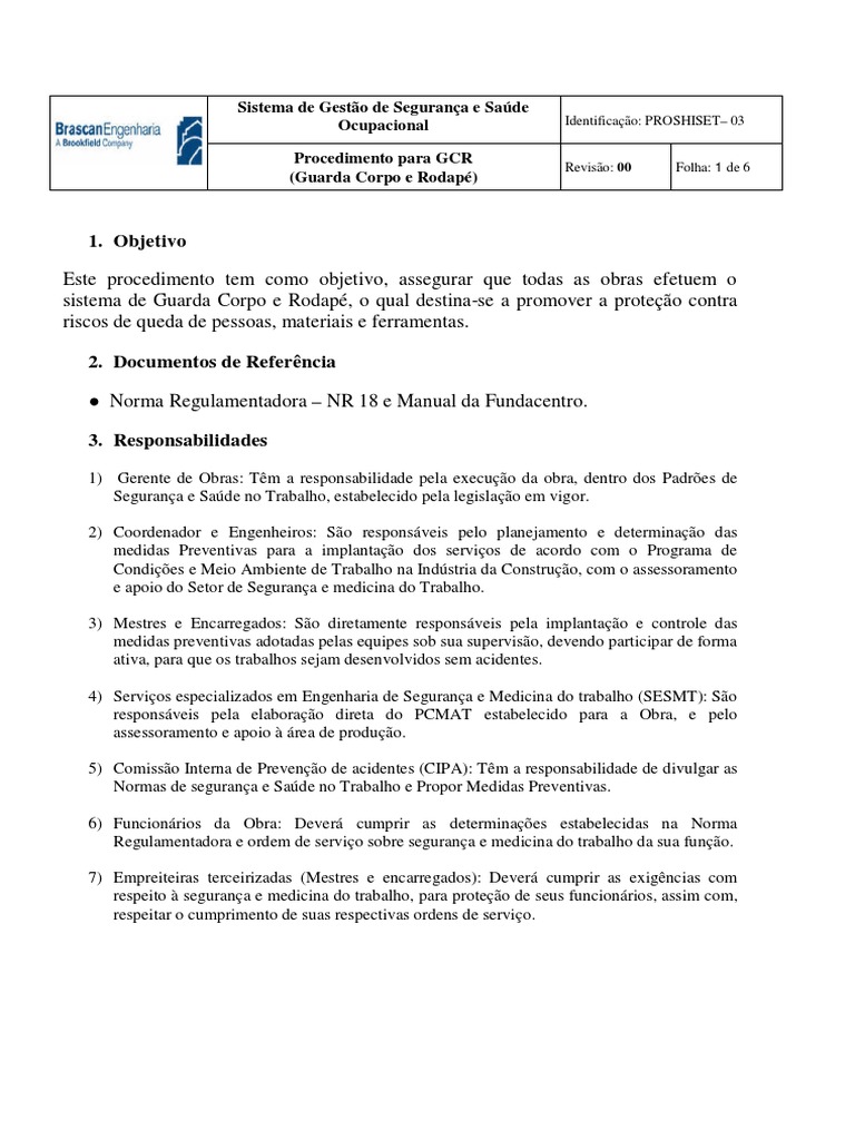 Proseg 03 Guarda Corpo e Rodape | PDF | Engenharia | Remédio