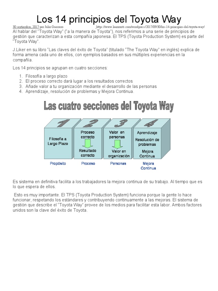 Toyota Way | PDF | Business | Fabricación e ingeniería