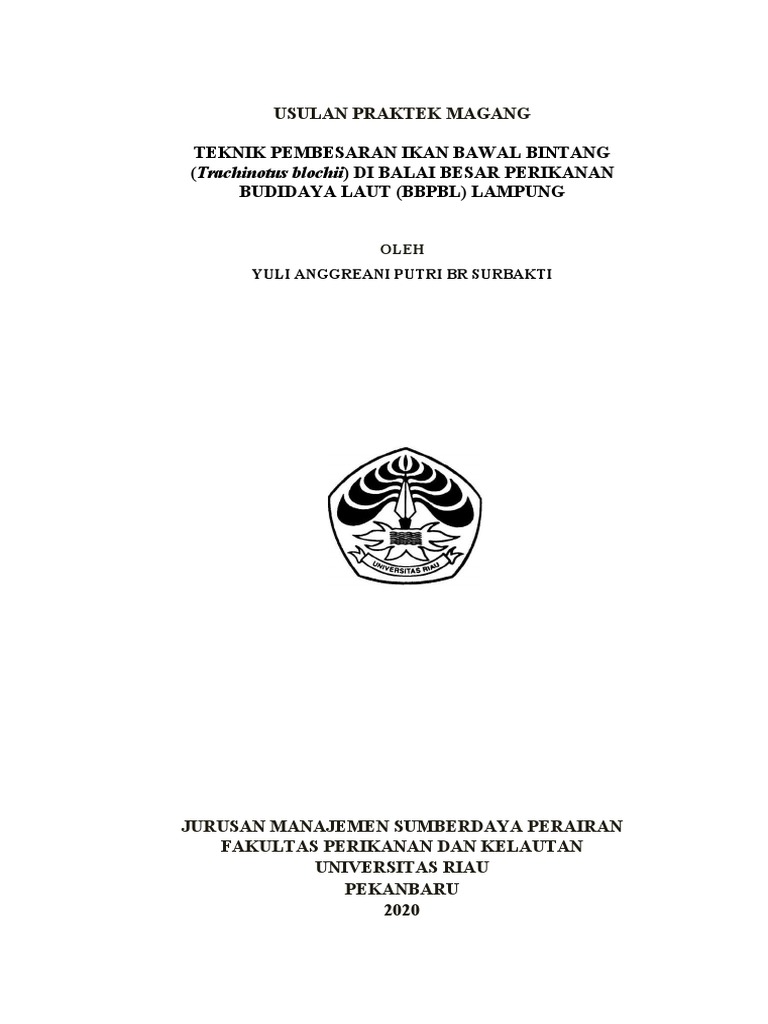 Cover Proposal Magang Yuli | PDF