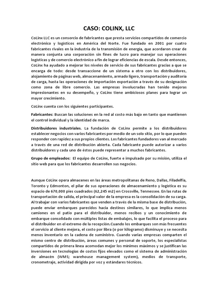 CoLinx: Logística y E-commerce Eficiente | PDF | Comercio electrónico ...