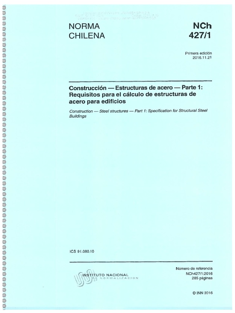 Acero NCH 427 1 2016 Calculo Estucturas de Acero PDF | PDF