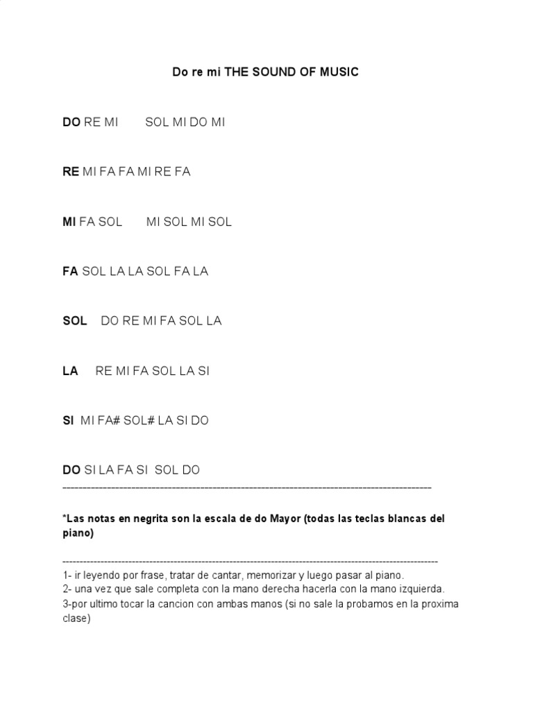 Do Re Mi The Sound of Music PDF | PDF