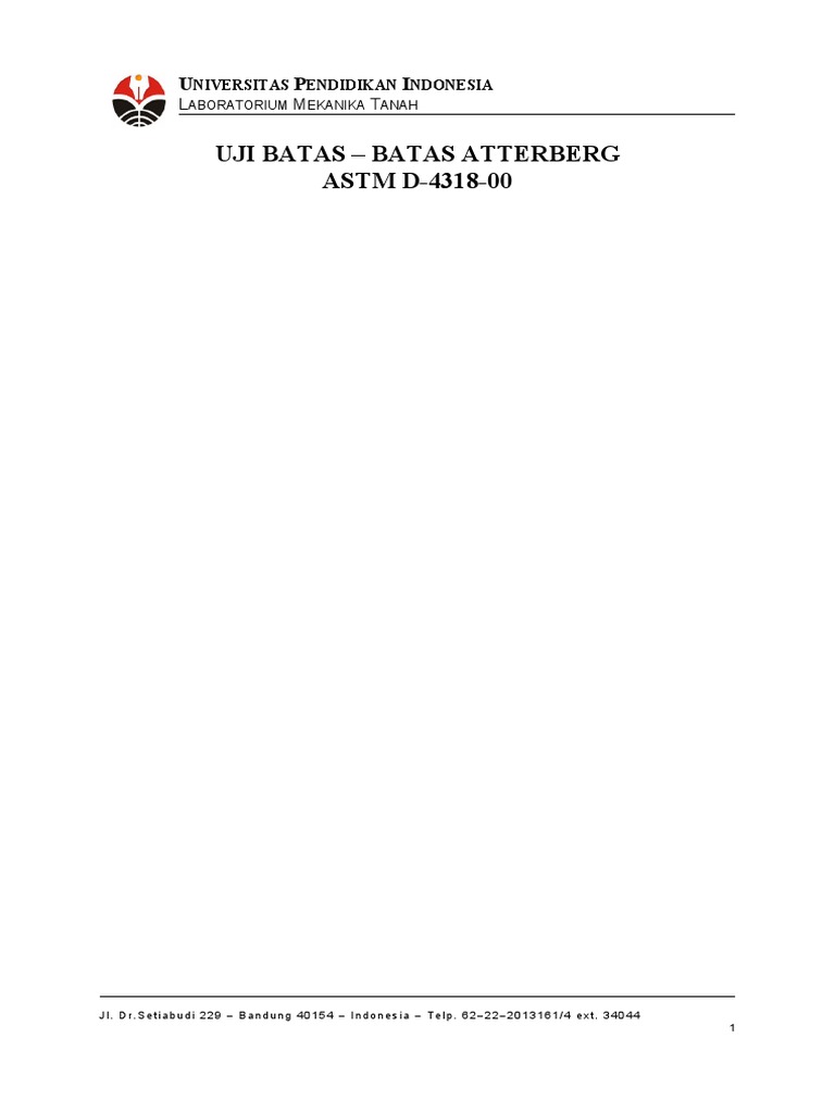 Uji Batas-Batas Atterberg | PDF