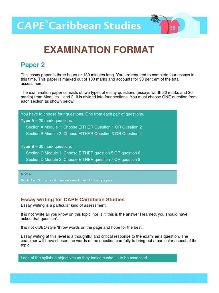 CAPE Caribbean Studies Paper 2 Guide | PDF | Essays | Question