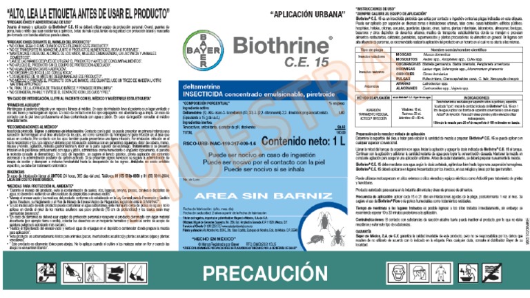 Etiqueta - BIOTHRINE CE 15 - 1L - 2020 | PDF
