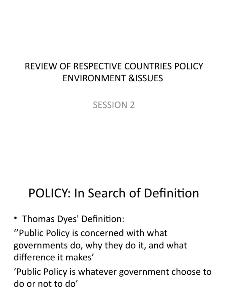 Review of Respective Countries Policy Environment &issues | PDF ...