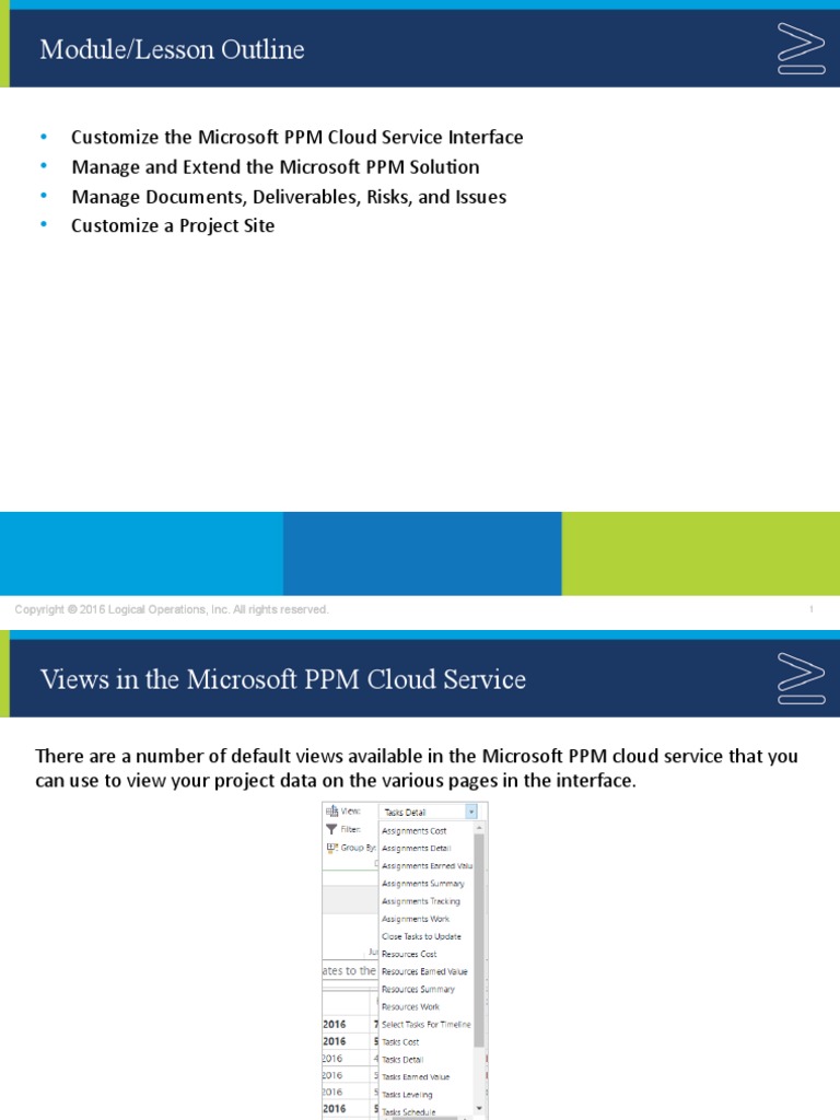 Module 5 Customizing, Managing, and Extending The PPM Solution | PDF ...