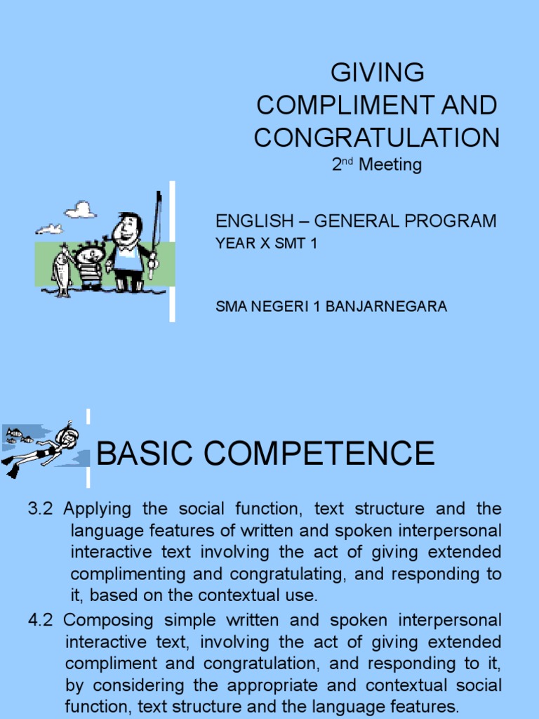 Giving Compliment and Congratulation: 2 Meeting English - General ...