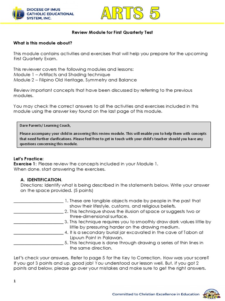 ARTS 5 Q1 Reviewer Module | PDF | Symmetry | Drawing