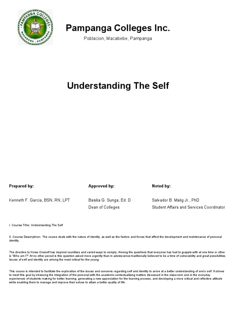 Pampanga Colleges Inc | PDF | Self | Identity (Social Science)