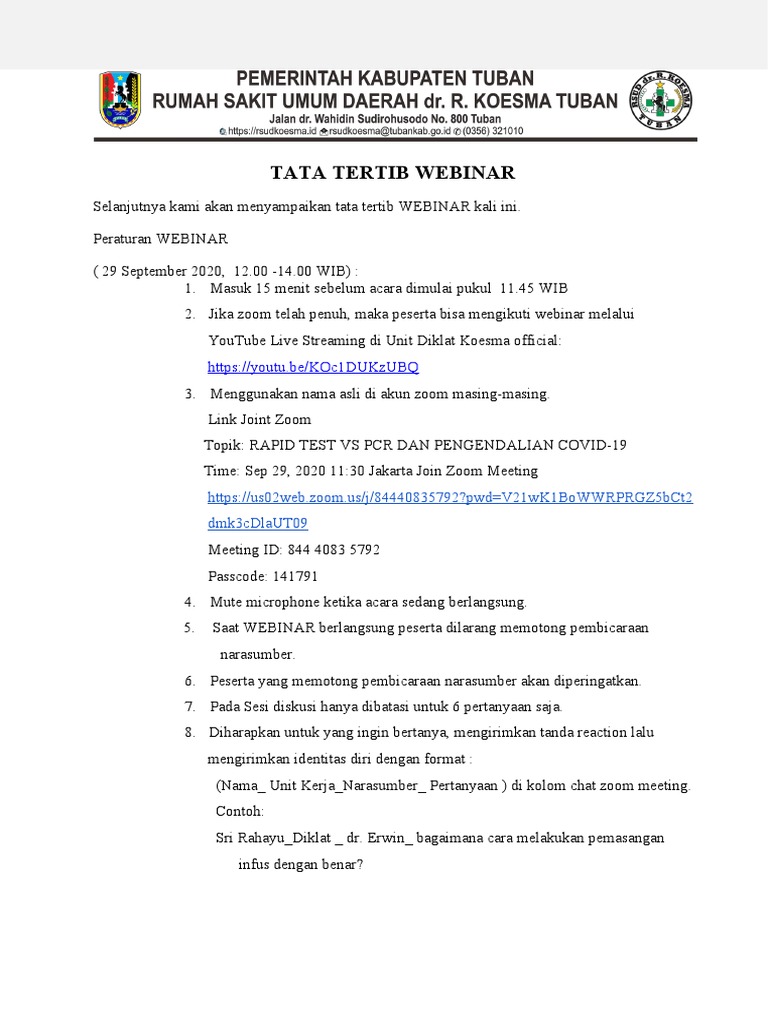 Tata Tertib Webinar | PDF