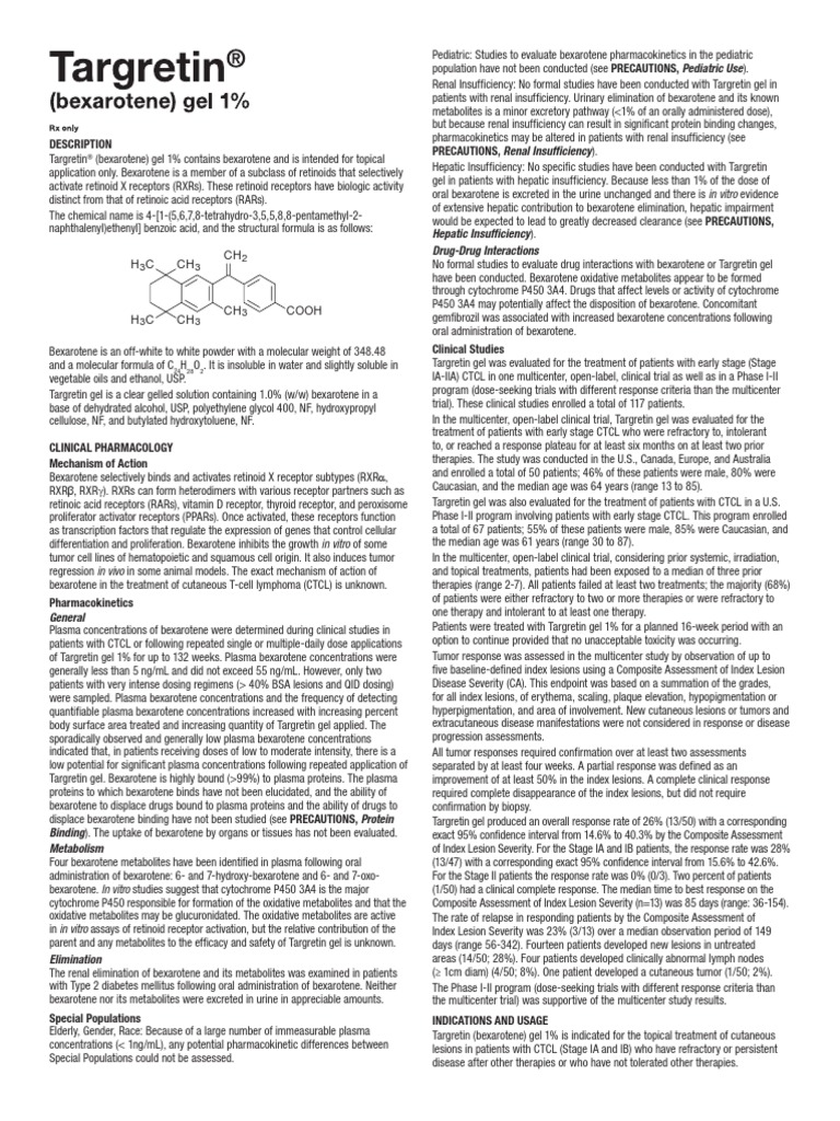 Targretin PI PDF | PDF | Pregnancy | Adverse Effect