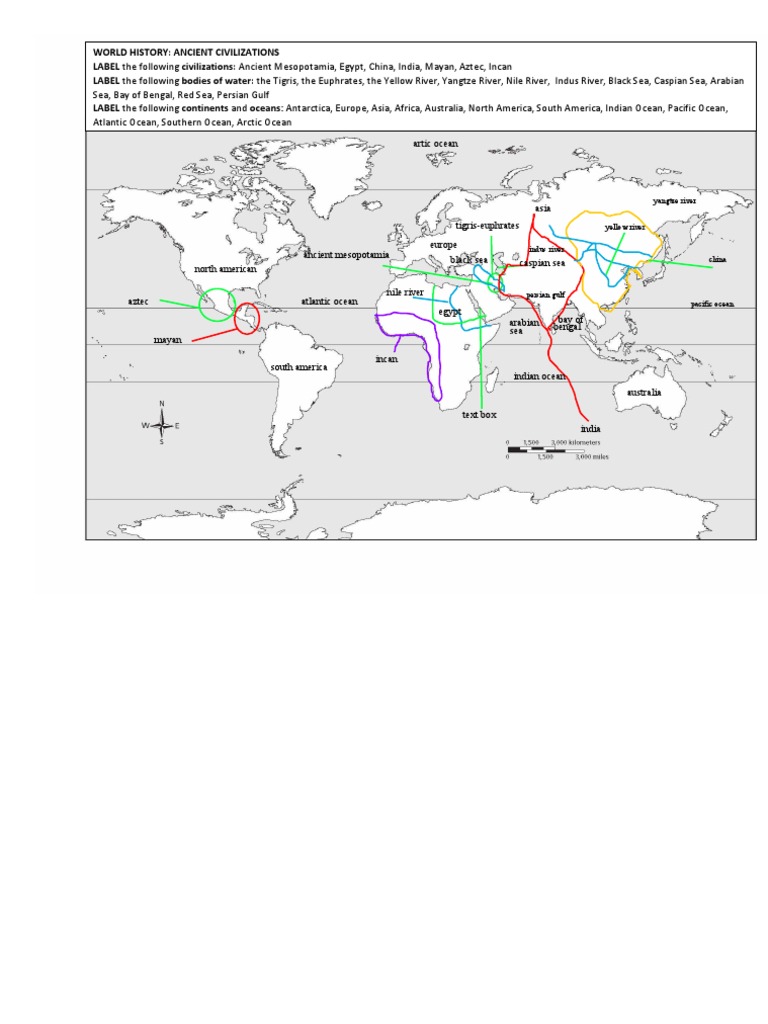 Labeled Maps of Ancient Civilizations | PDF | Indian Ocean | Asia