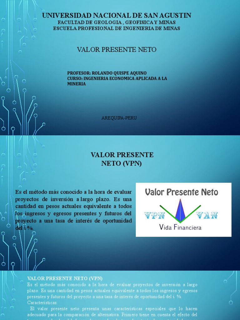 Valor Presente Neto Economica | PDF | Valor presente neto | Tasas de ...