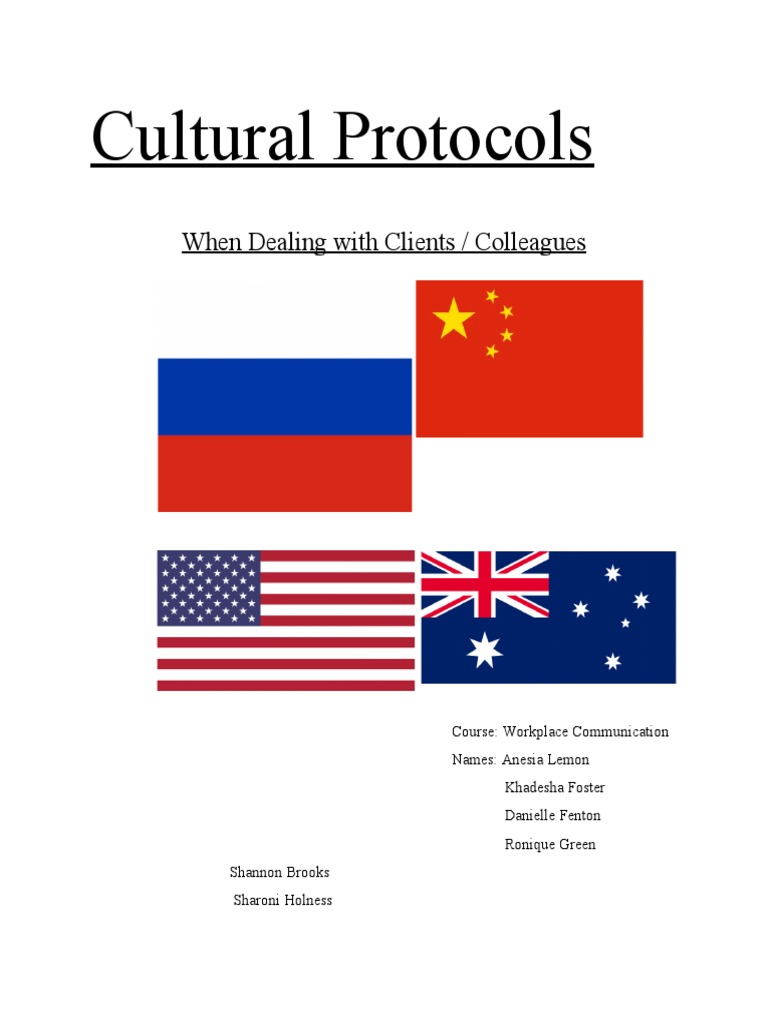 Cultural Protocols: When Dealing With Clients / Colleagues | PDF ...