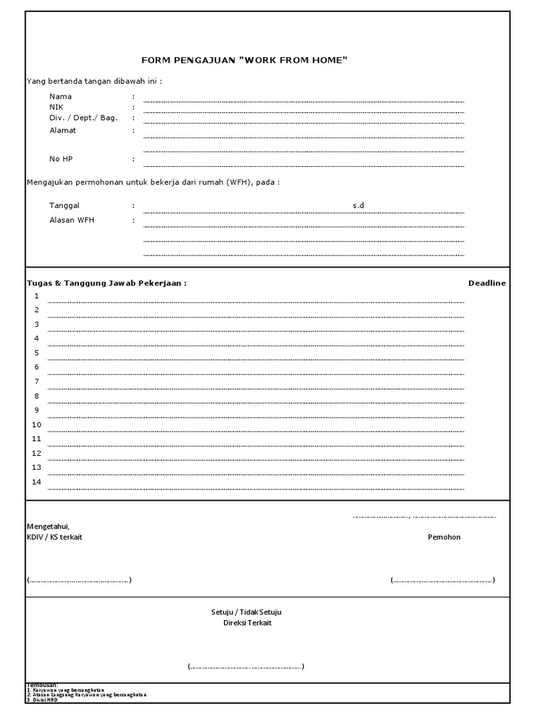 Form WFH - Work From Home | PDF