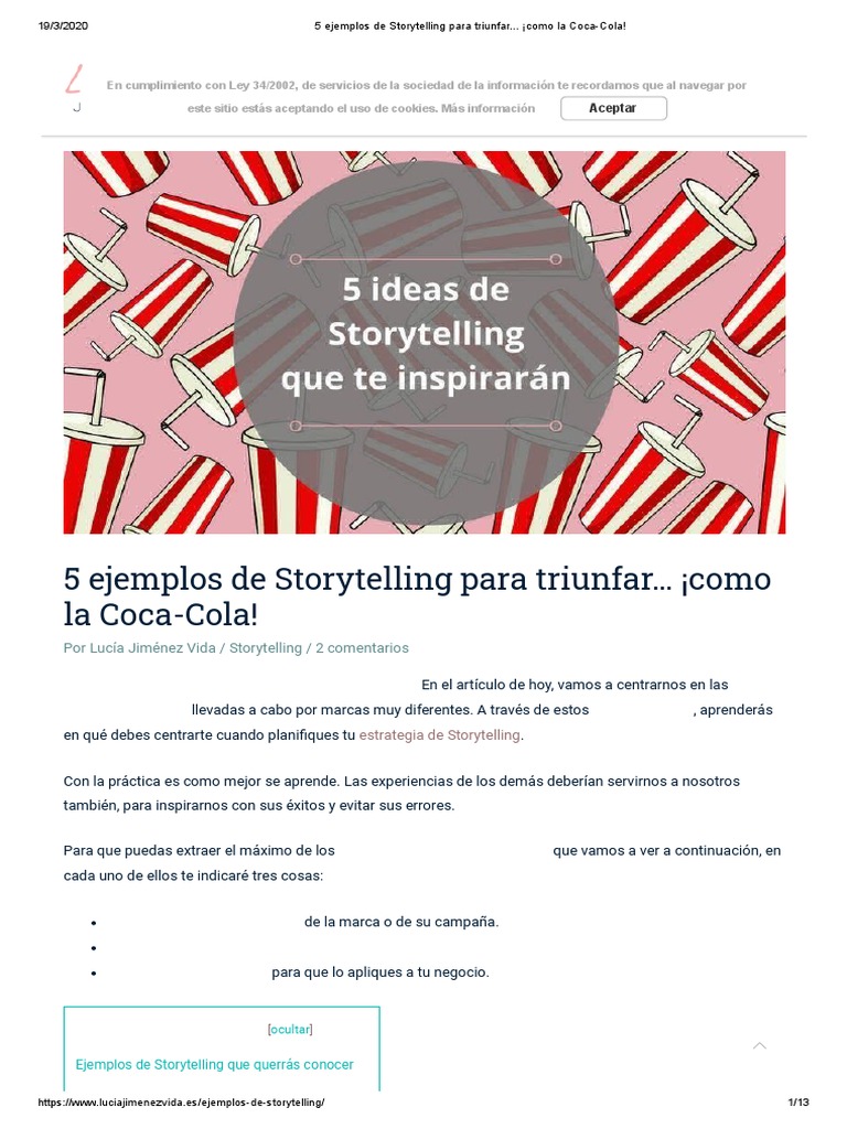5 Ejemplos de Storytelling para Triunfar... ¡Como La Coca-Cola! | PDF | Coca Cola | Apple Inc.