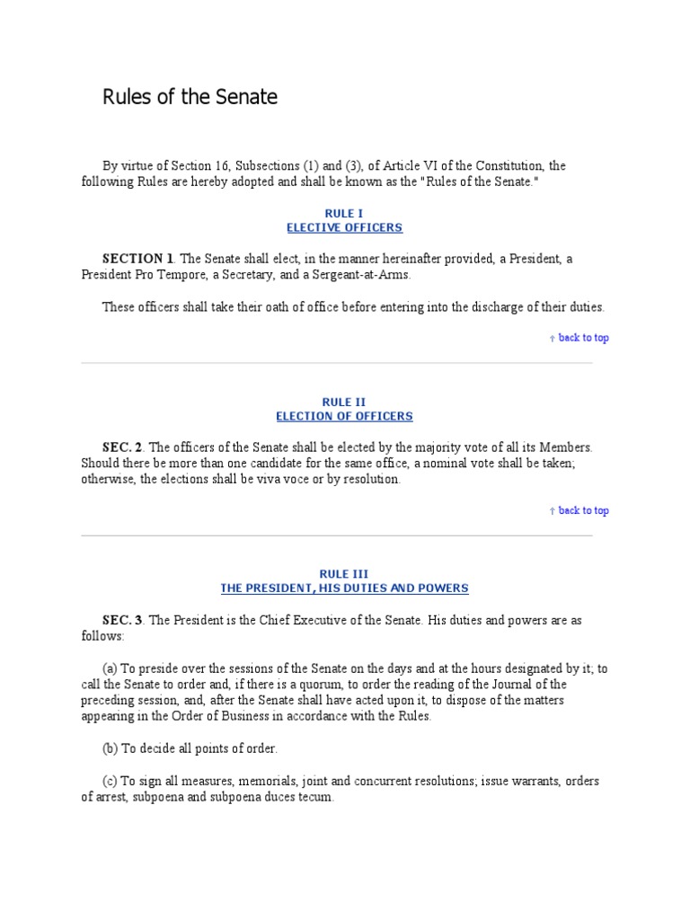 Rules of The Senate | PDF | United States Senate | Committee