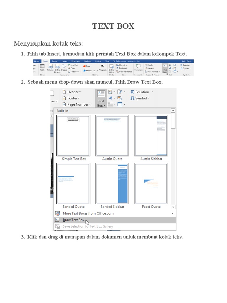 MENGELOLA KOTAK TEKS DI WORD | PDF