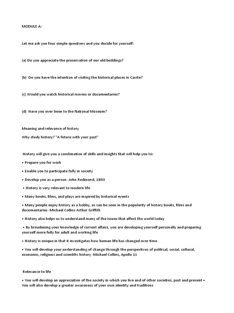 Module A | PDF | History