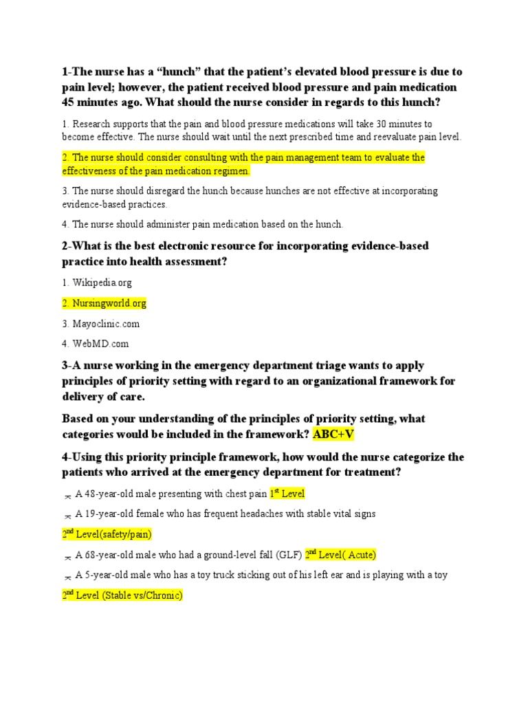 Question Quiz 1 | PDF | Memory | Emergency Department