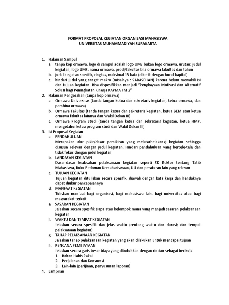 Format Laporan Kegiatan Ormawa Bem | PDF